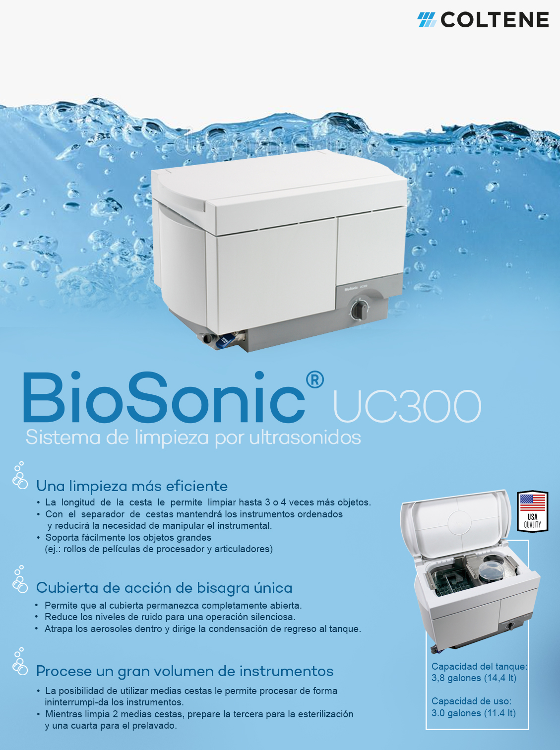 Lavadora Biosonic UC 300. COLTENE – TREMA DENTAL CHILE
